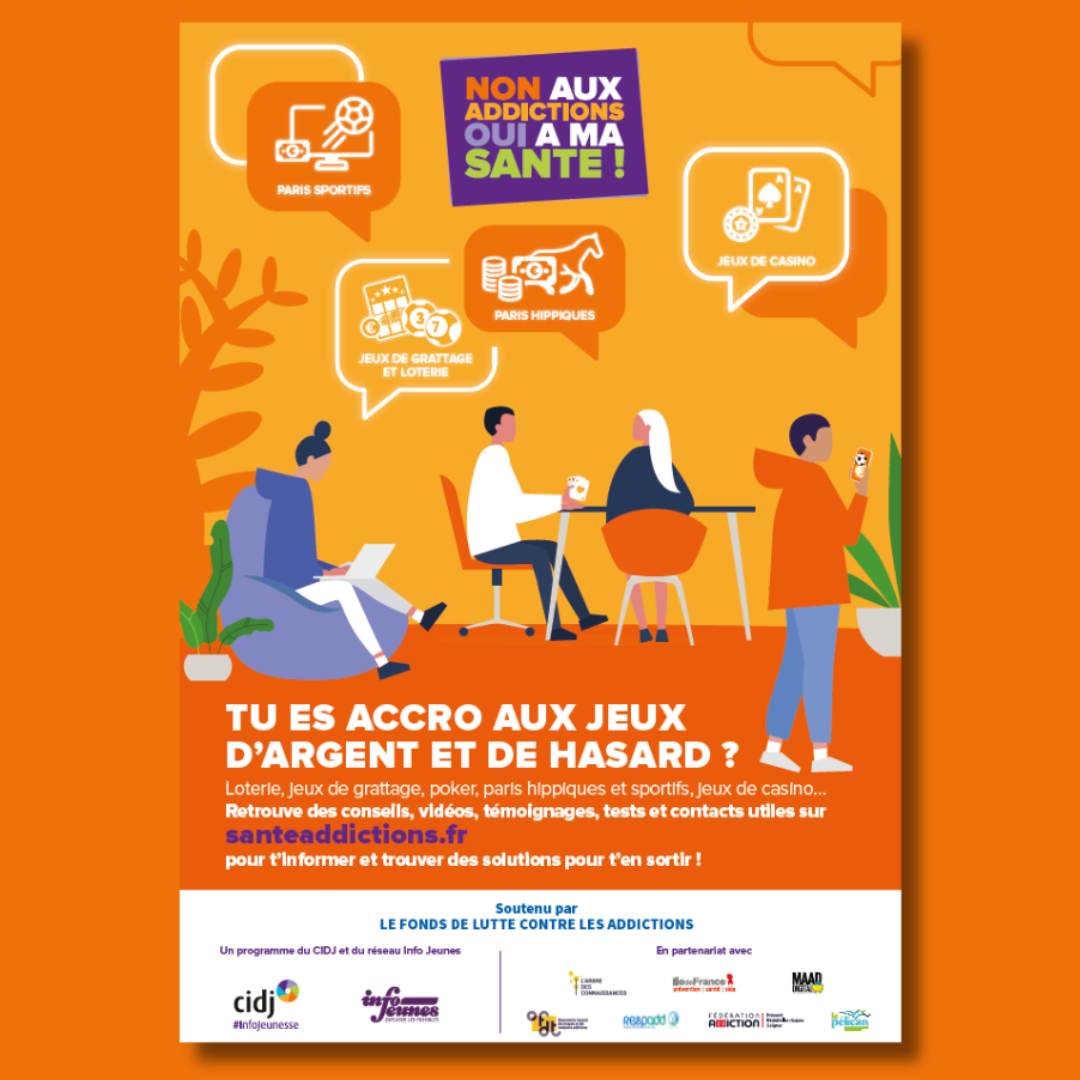 Affiche Jeux d’argent et de hasard du programme Non aux addictions, oui ...